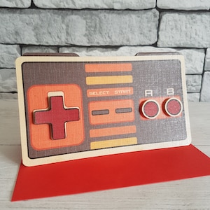 Retro Gaming Card, Retro Controller Card, Gamer Birthday Card, Son ...