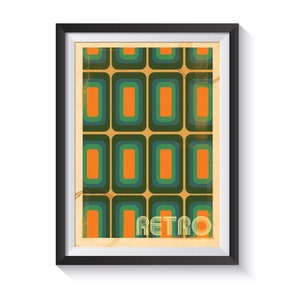 Set of 3 Mid Century Retro Pattern Digital Download Prints, Printable ...