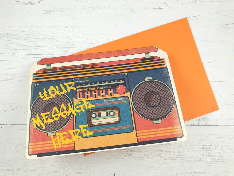 90s Boombox Personalised Card 80s Ghetto Blaster Birthday - Etsy