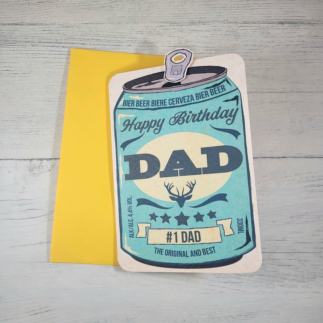 Dad Craft Beer Can Birthday Card, Father Birthday, Card for Him, Card ...