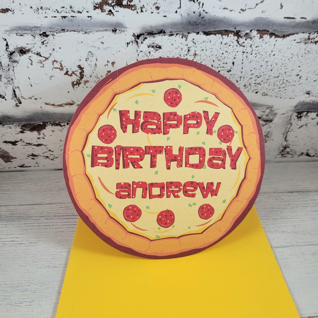Personalised Happy Birthday Pizza Card, Card for Boyfriend Girlfriend ...