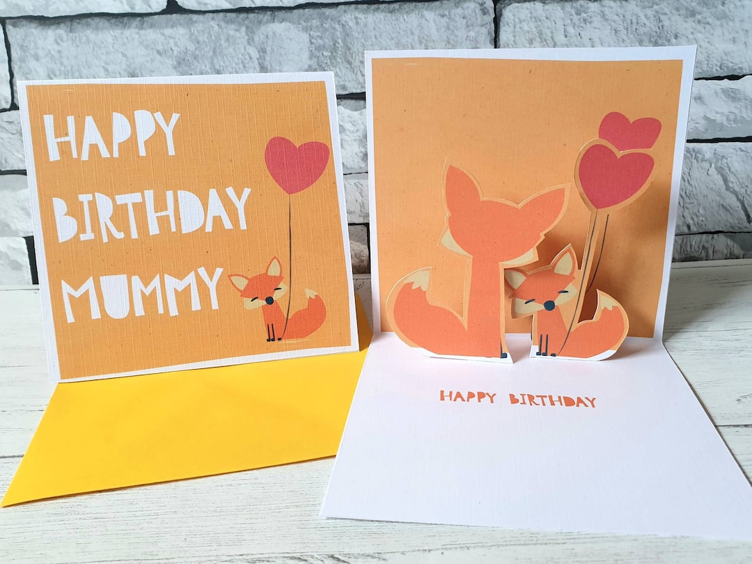 Mum Birthday Card, Cute Happy Birthday Mummy Card, Popup Card, Mom ...