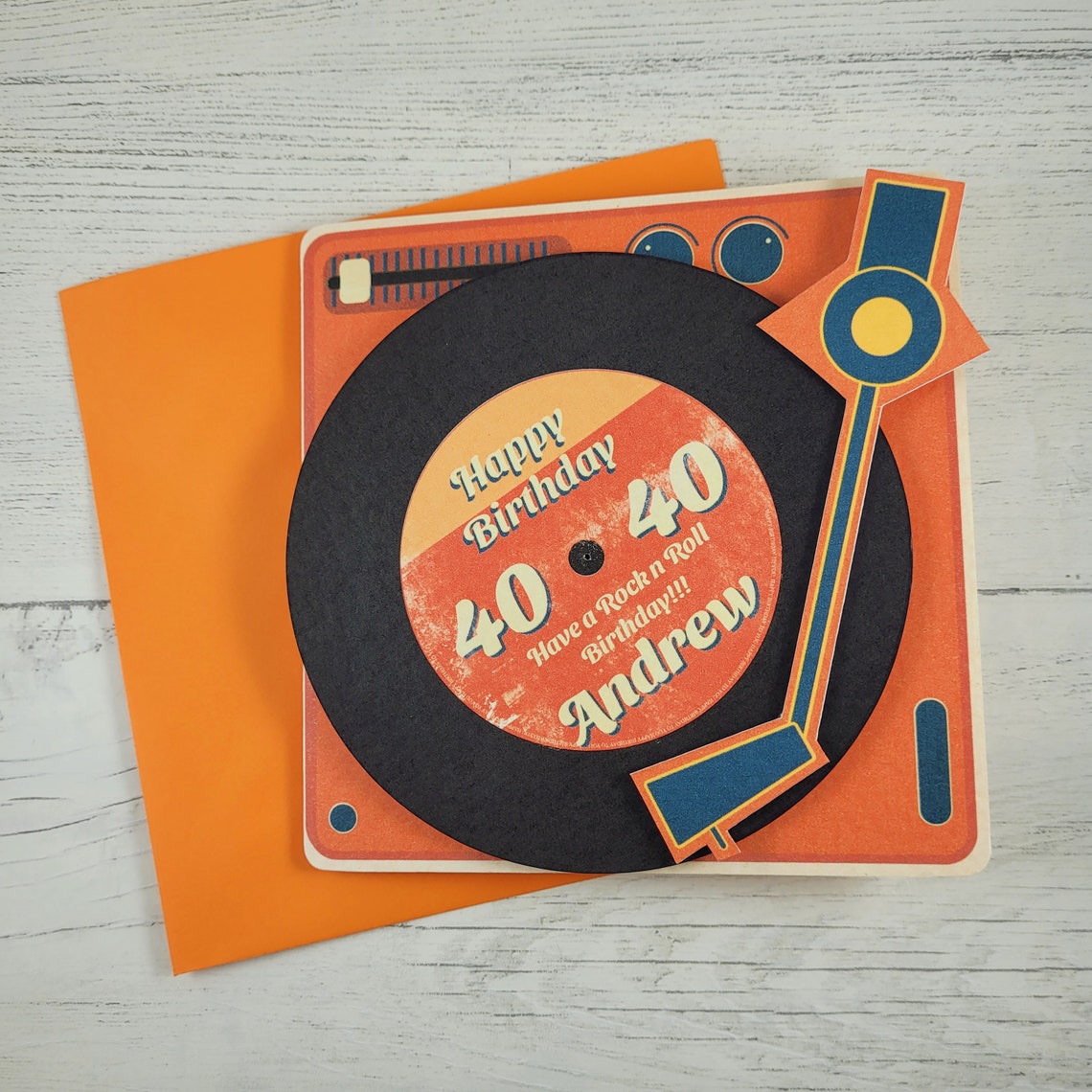 Personalised Record Player Birthday Card Custom Birthday - Etsy UK