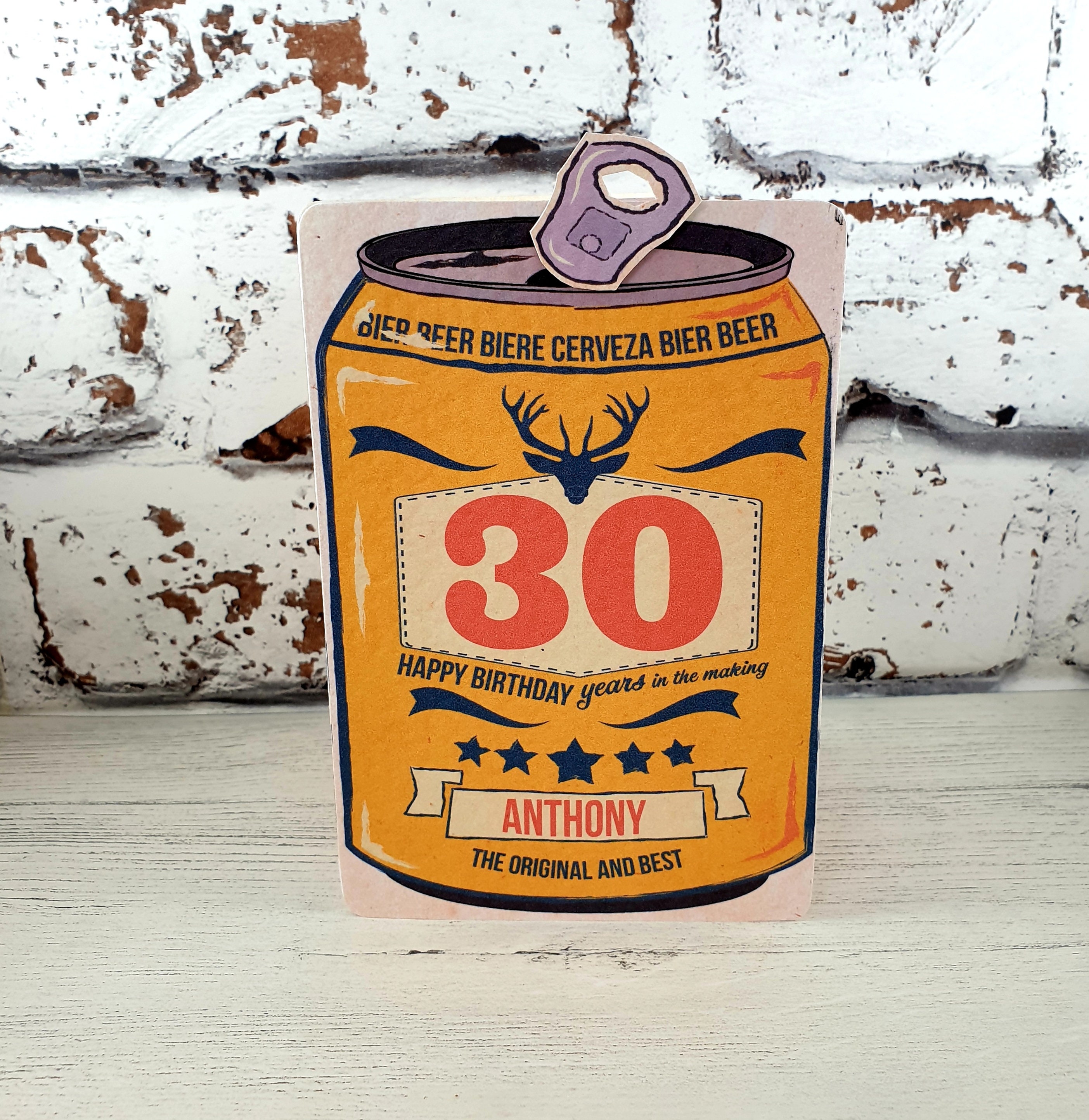 Personalised Craft Beer Can Birthday Card, 18th 21st Any Age and Name ...