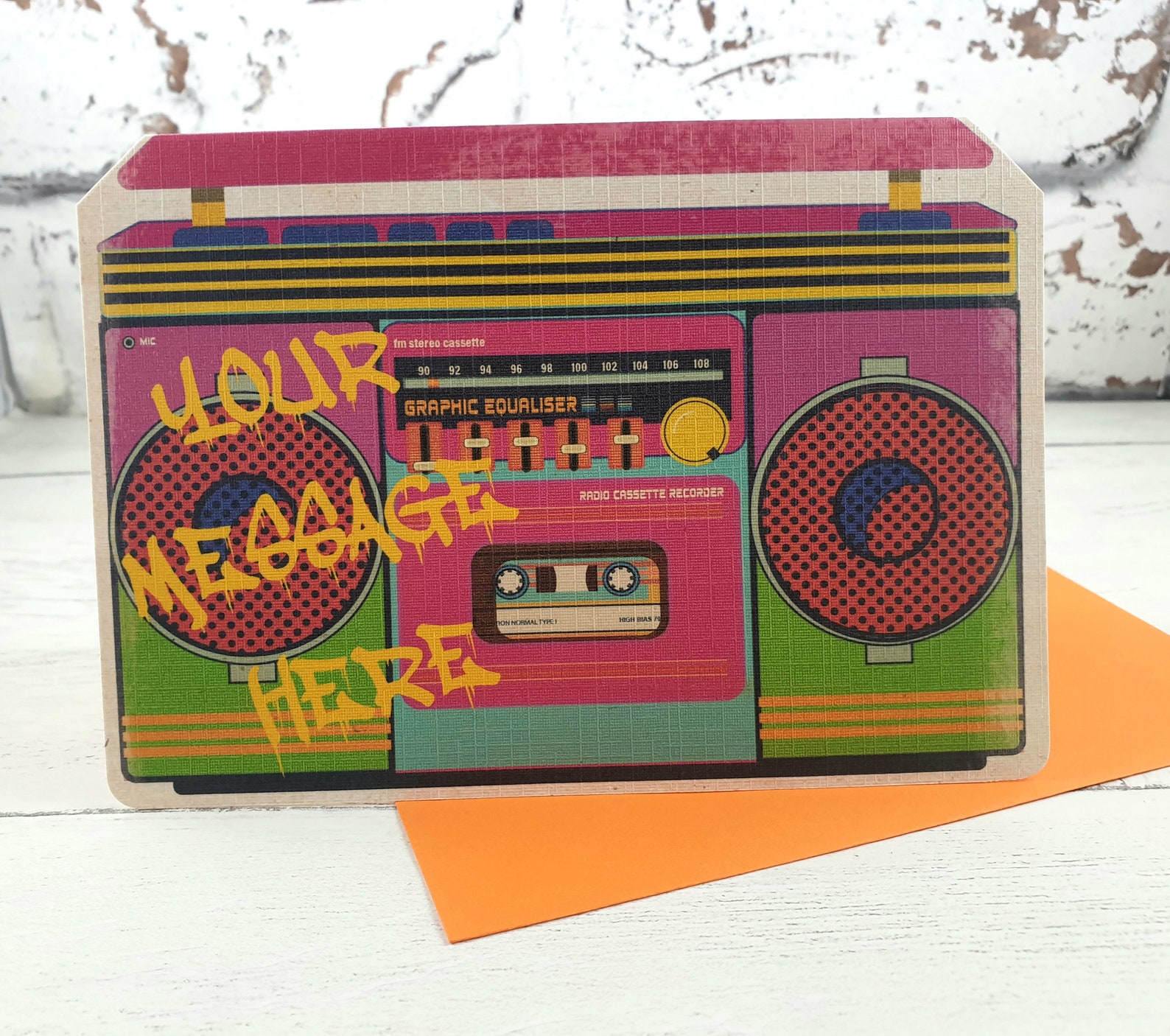 90s Boombox Personalised Card 80s Ghetto Blaster Birthday - Etsy