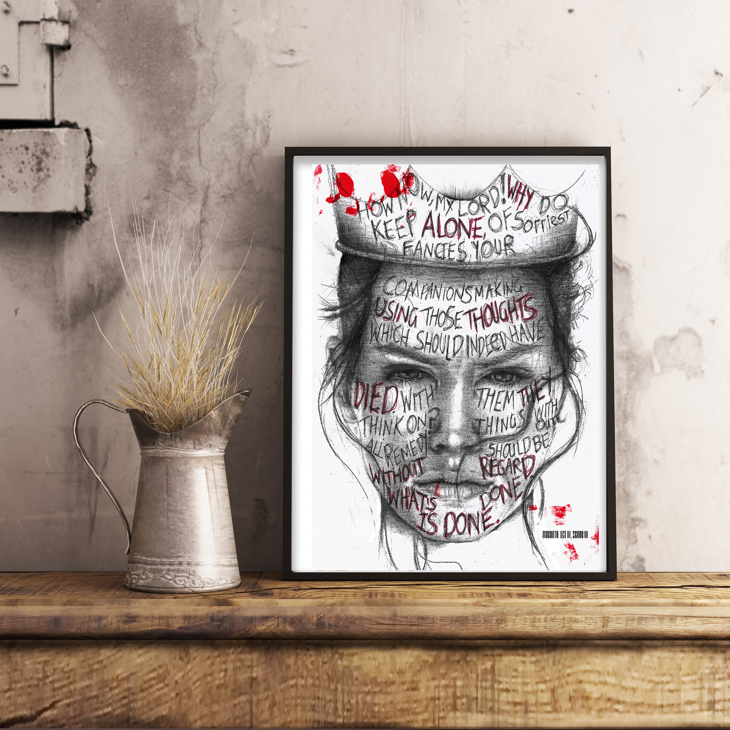 Lady Macbeth Art Print: Shakespeare Typography, Literary Gift - Etsy UK