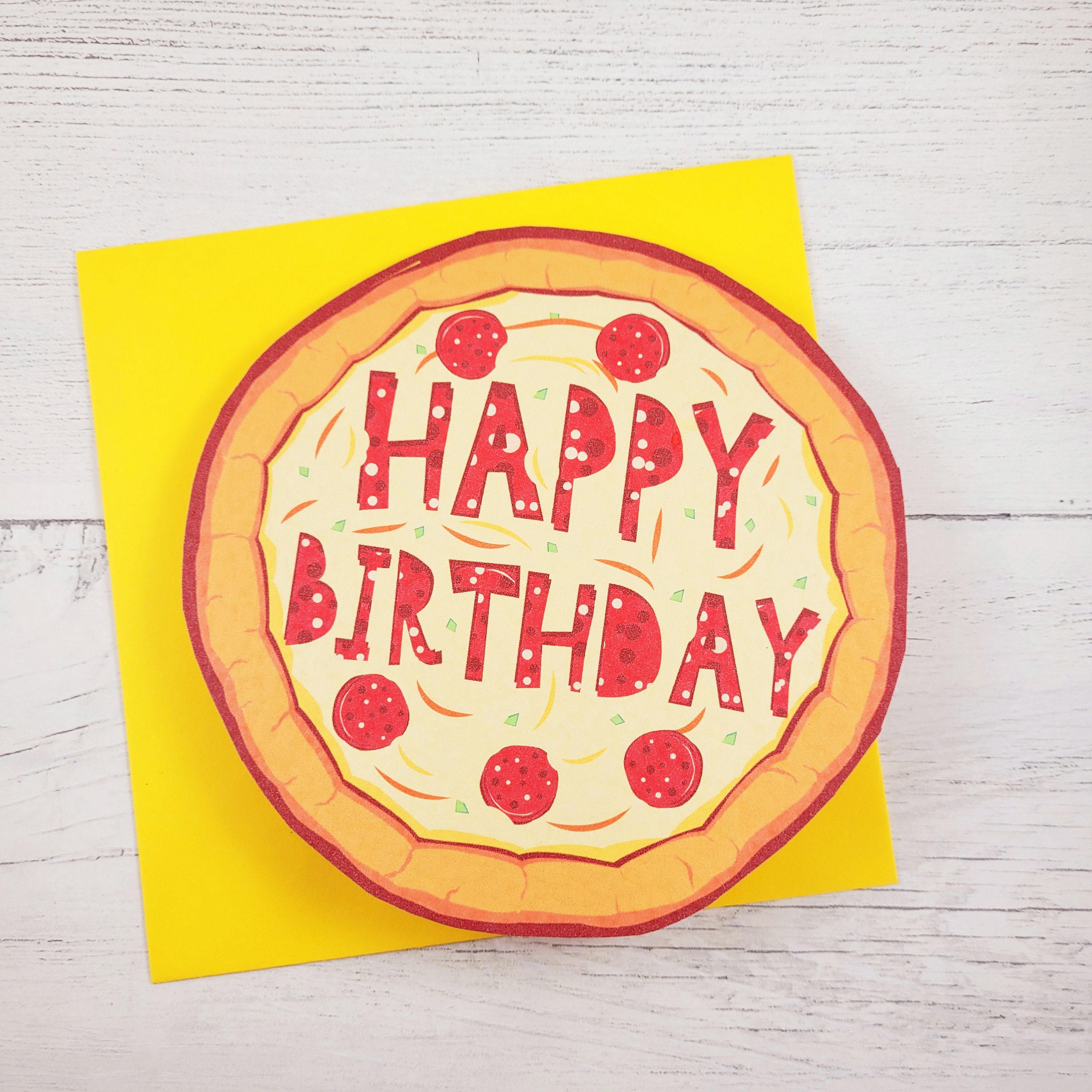 Happy Birthday Pizza Card Card for Boyfriend Girlfriend Son - Etsy