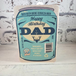 Dad Craft Beer Can Birthday Card, Father Birthday, Card for Him, Card ...