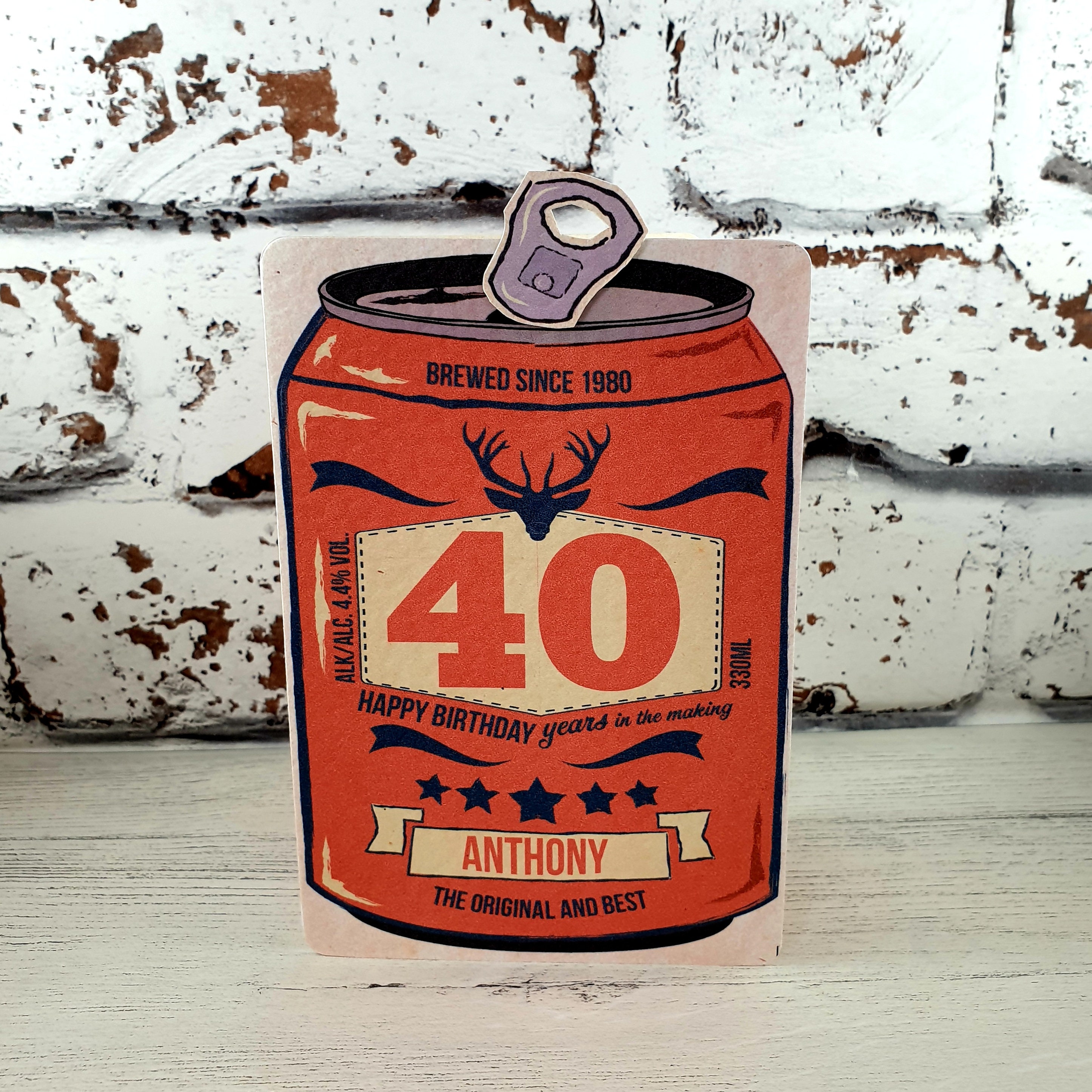 Personalised Craft Beer Can Birthday Card, 18th 21st Any Age and Name ...