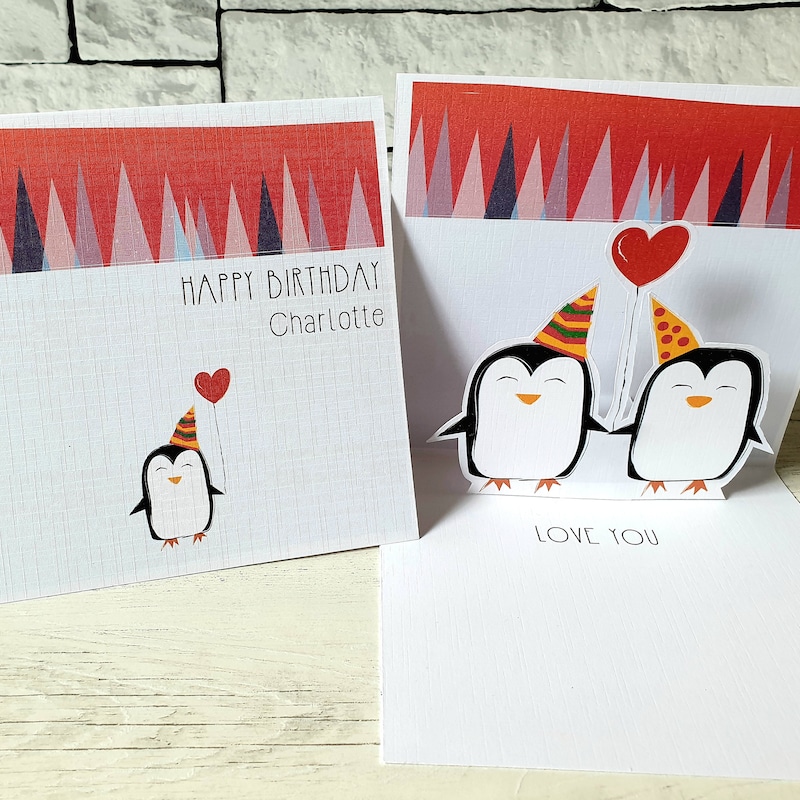 Penguin Birthday Card - Etsy