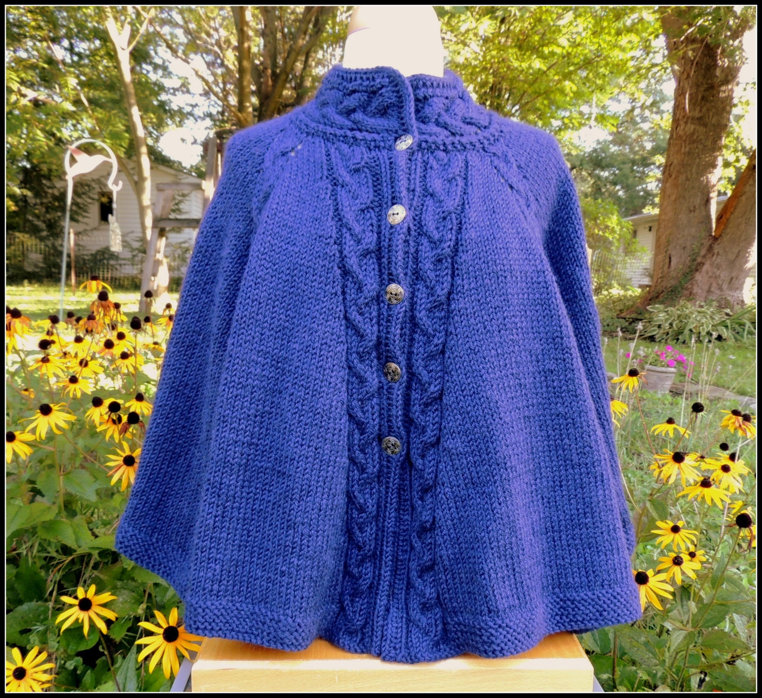 Cabled Fall Celebration Cape Knitting Pattern - Etsy
