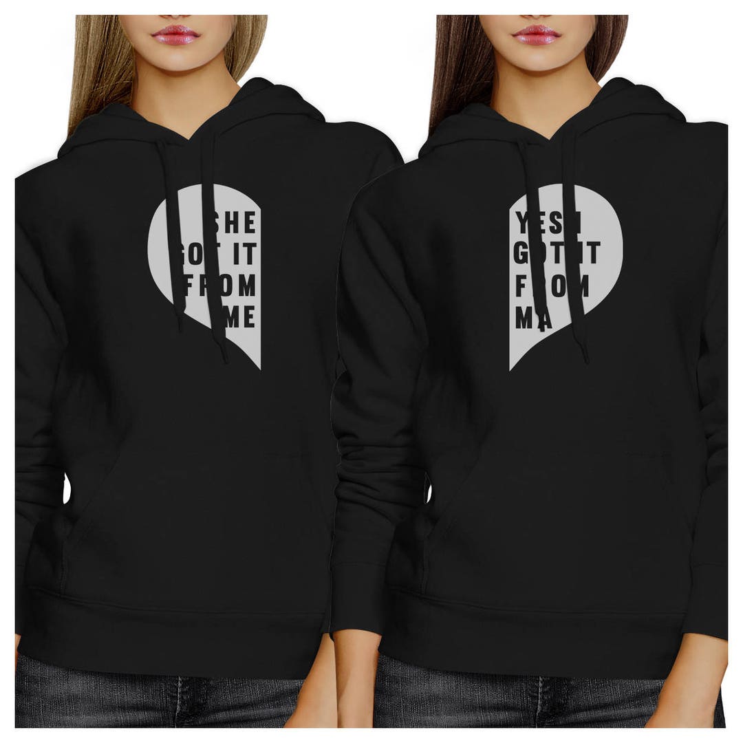 She Got It From Me Black Hoodie Set [FHD018BK] - Etsy
