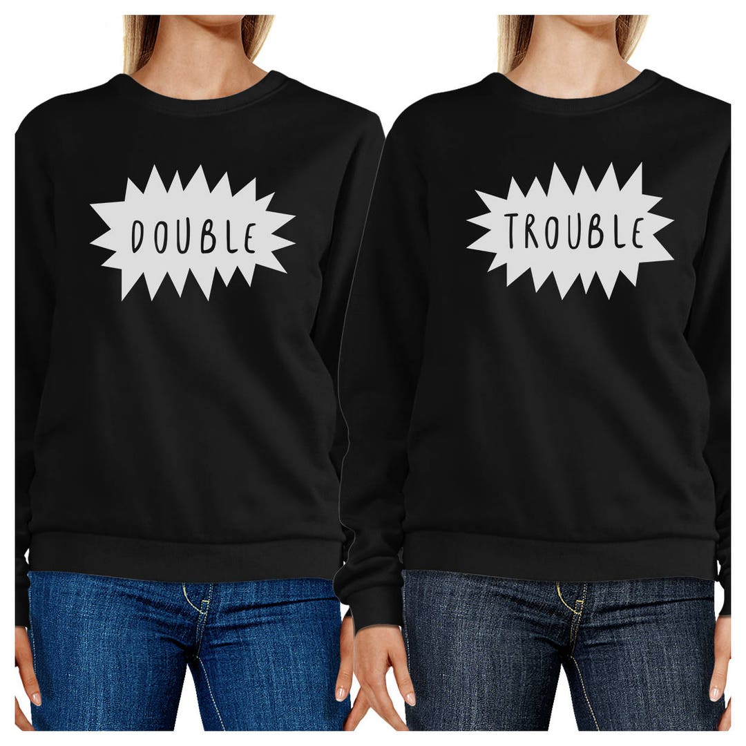 Double Trouble Graphic Black Sweatshirts Set [FSS038BK] - Etsy
