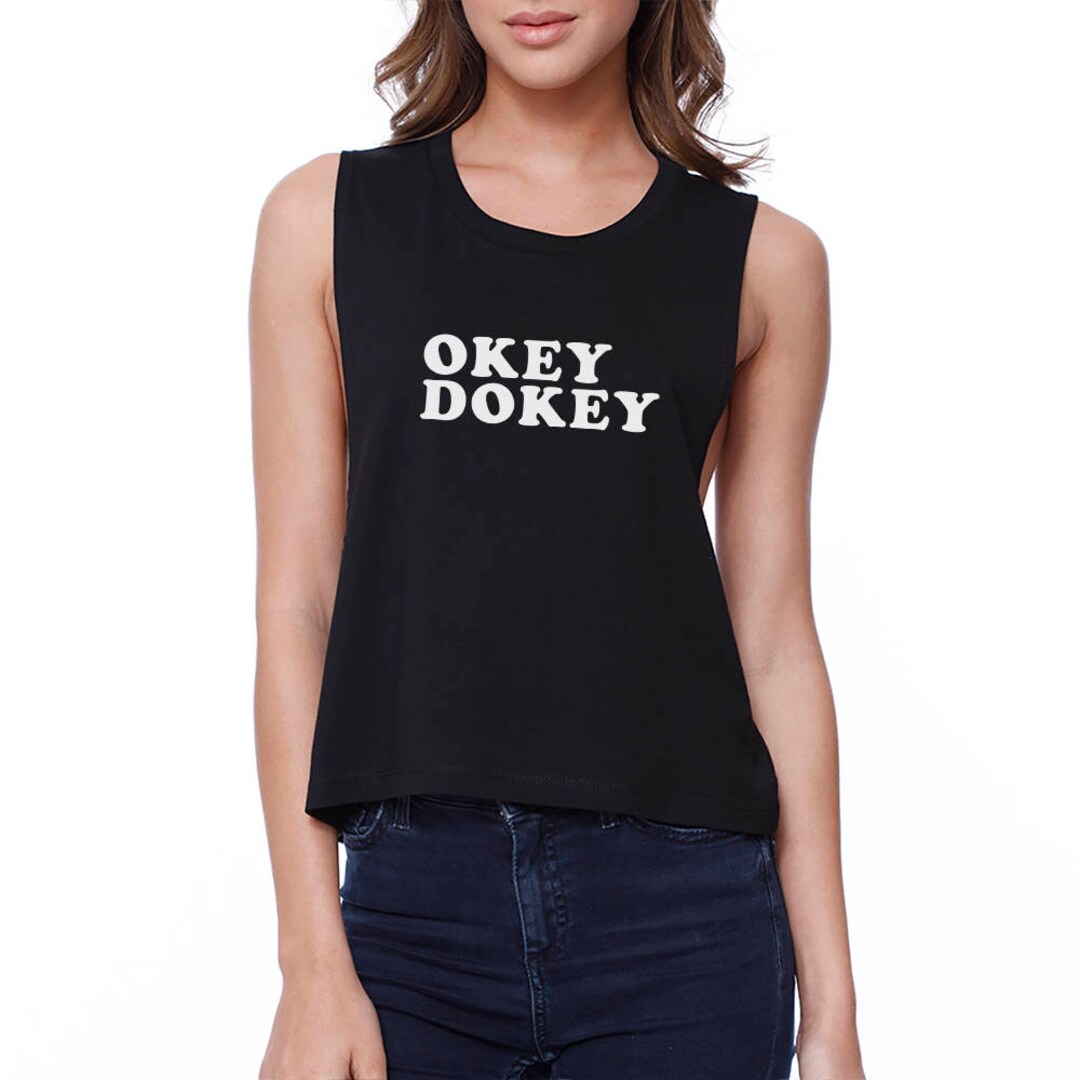 GIRLY | Okey Dokey Black Cute Funny Graphic Croptop (JCR113BK) - Etsy