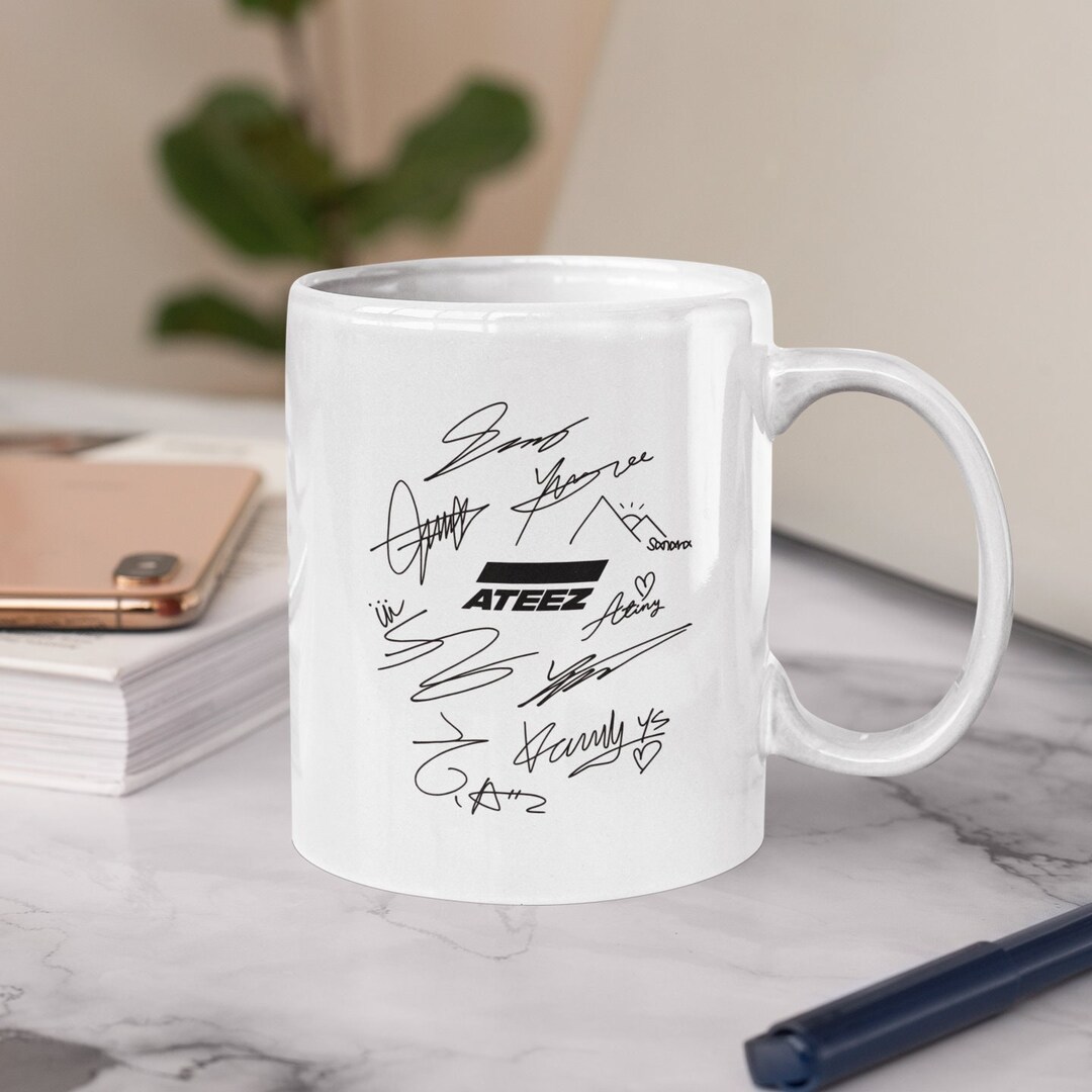 Ateez Signatures 11 Oz. Ceramic Coffee Mug | Cute K-pop Fan Gift Idea ...