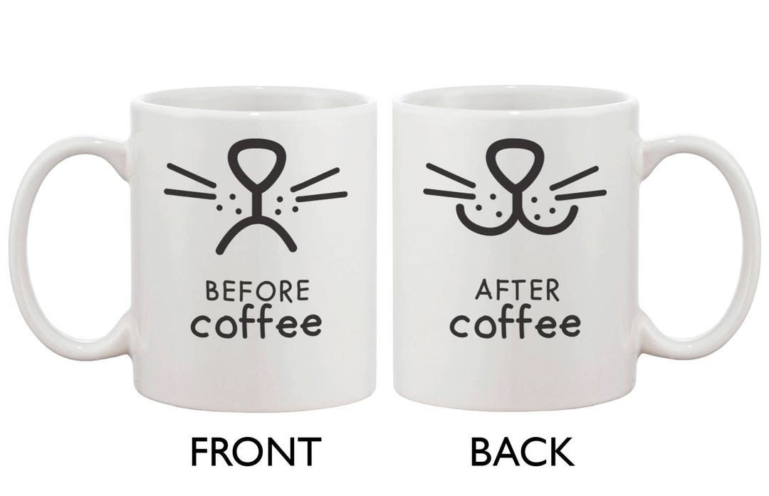 Before Coffee After Coffee Cute Funny Trendy Ceramic Coffee Single ...