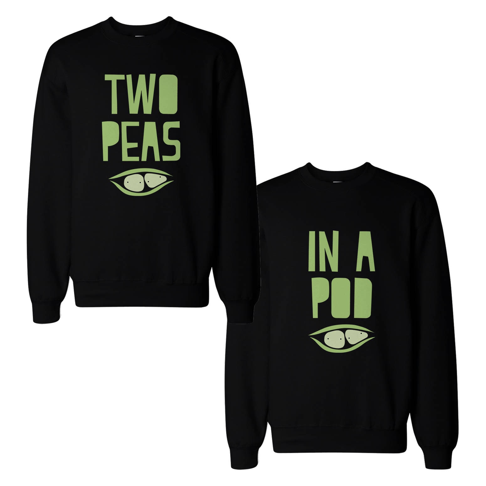 Two Peas in A Pod Cute Funny Trendy Graphic BFF Couple Black | Etsy