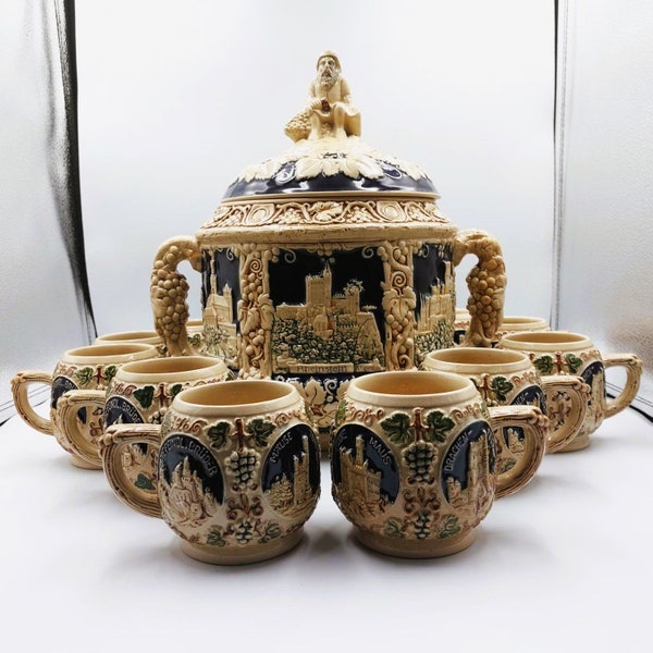 German Punch Bowl Set - Etsy