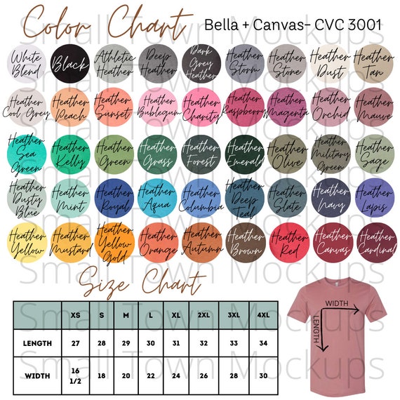 Wall Decor Bella Canvas CVC 3001 Color Chart Home Decor Home & Living ...