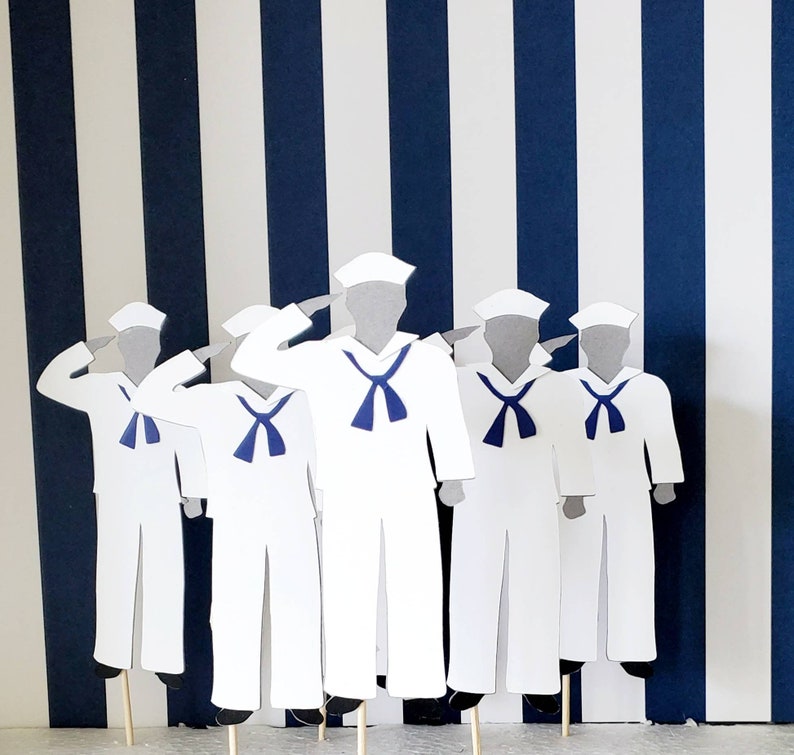 Navy Military Sailor Cupcake Toppers - Military Party Decoration ...