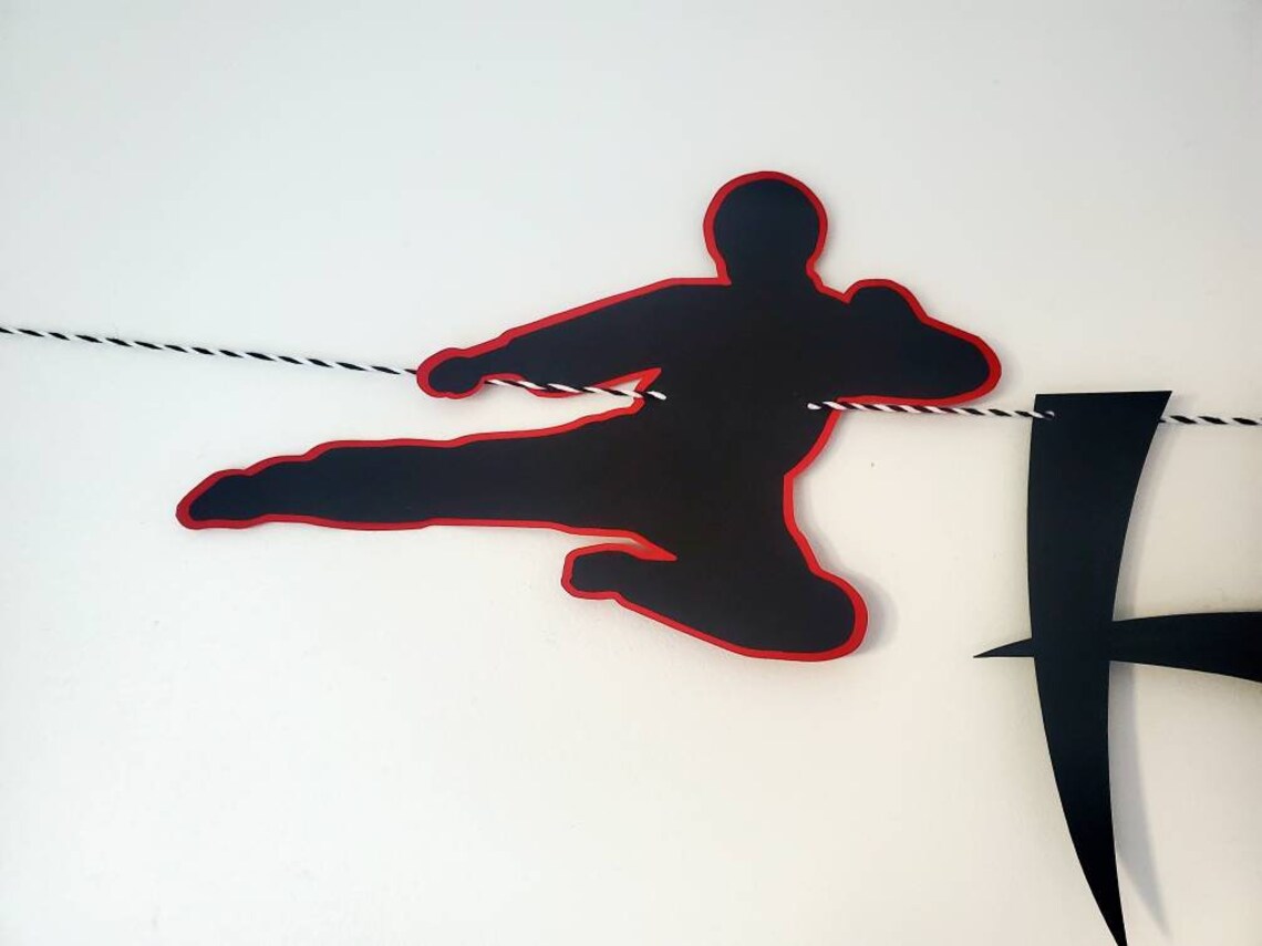 Karate Birthday Party Banner, Martial Arts Birthday Decoration, Ninja ...