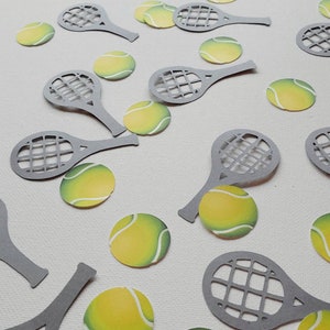 Tennis Ball and Racquet Confetti, Tennis Party Decor, Tennis Themed ...