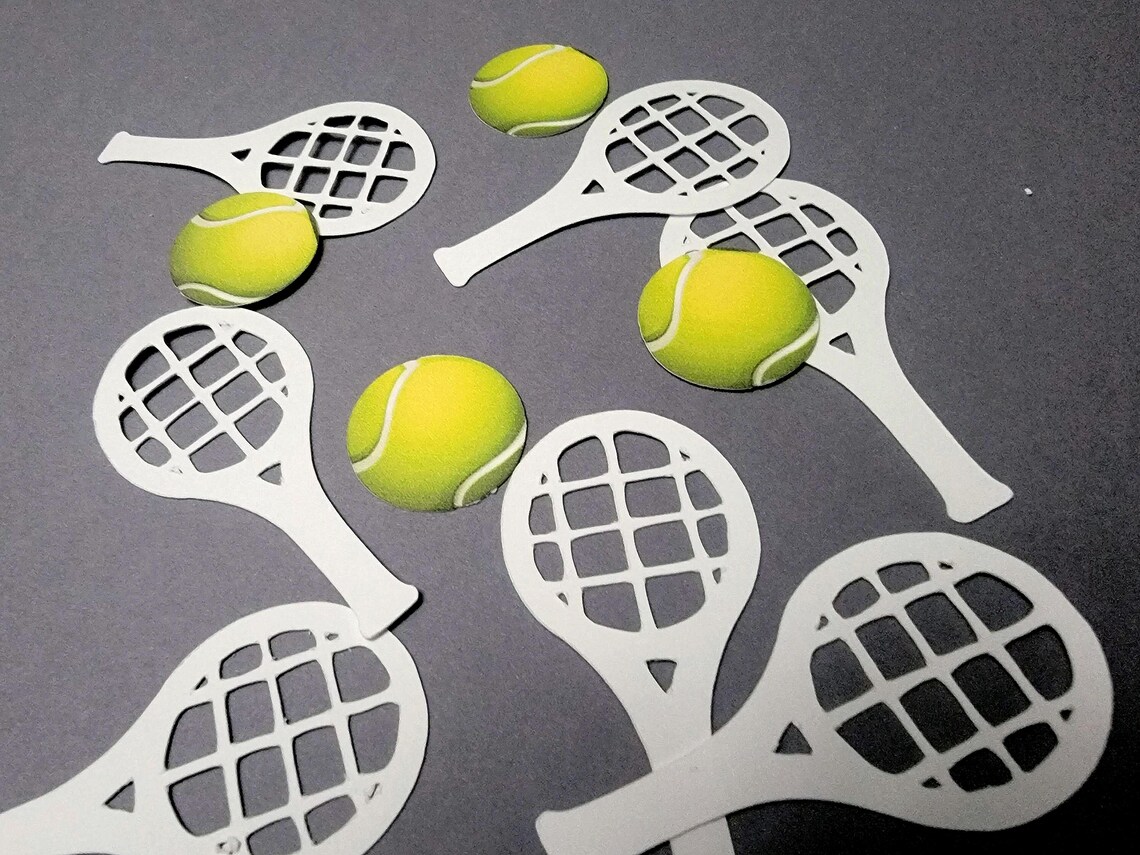 Tennis Ball and Racquet Confetti, Tennis Party Decor, Tennis Themed ...