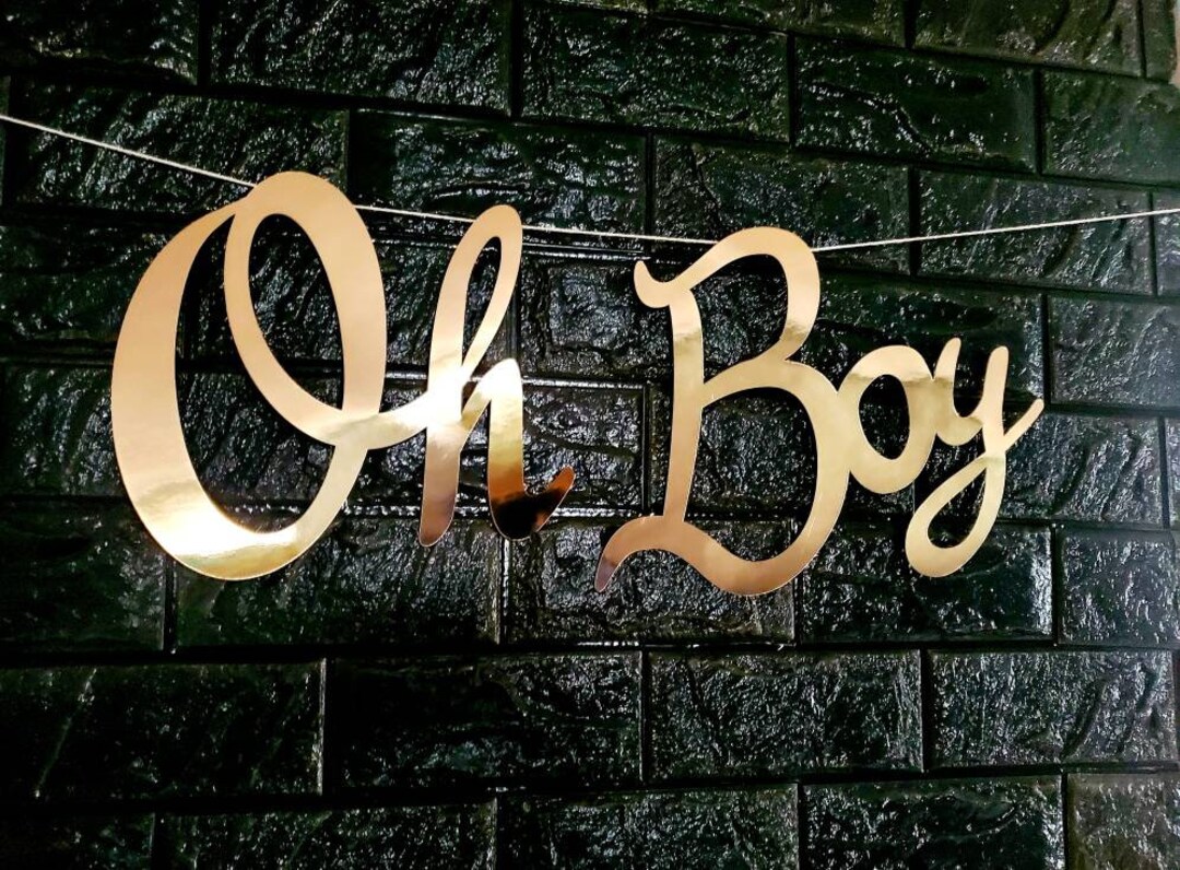 Oh Boy Baby Shower Decoration, Oh Boy Banner, Oh Baby, Gold Baby Shower ...
