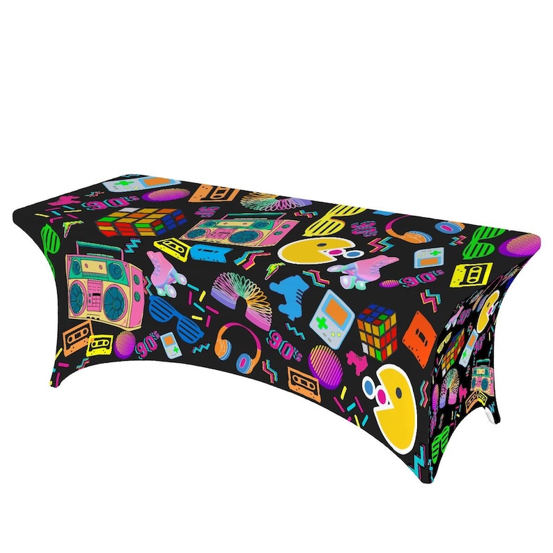 90s Party Tablecover Decoration | Back to the 90s | Reusable Throwback ...
