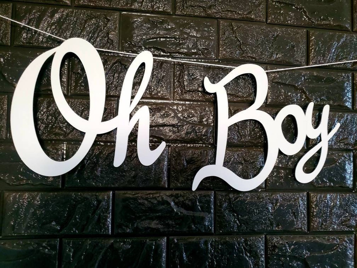 Oh Boy Baby Shower Decoration, Oh Boy Banner, Oh Baby, Gold Baby Shower ...