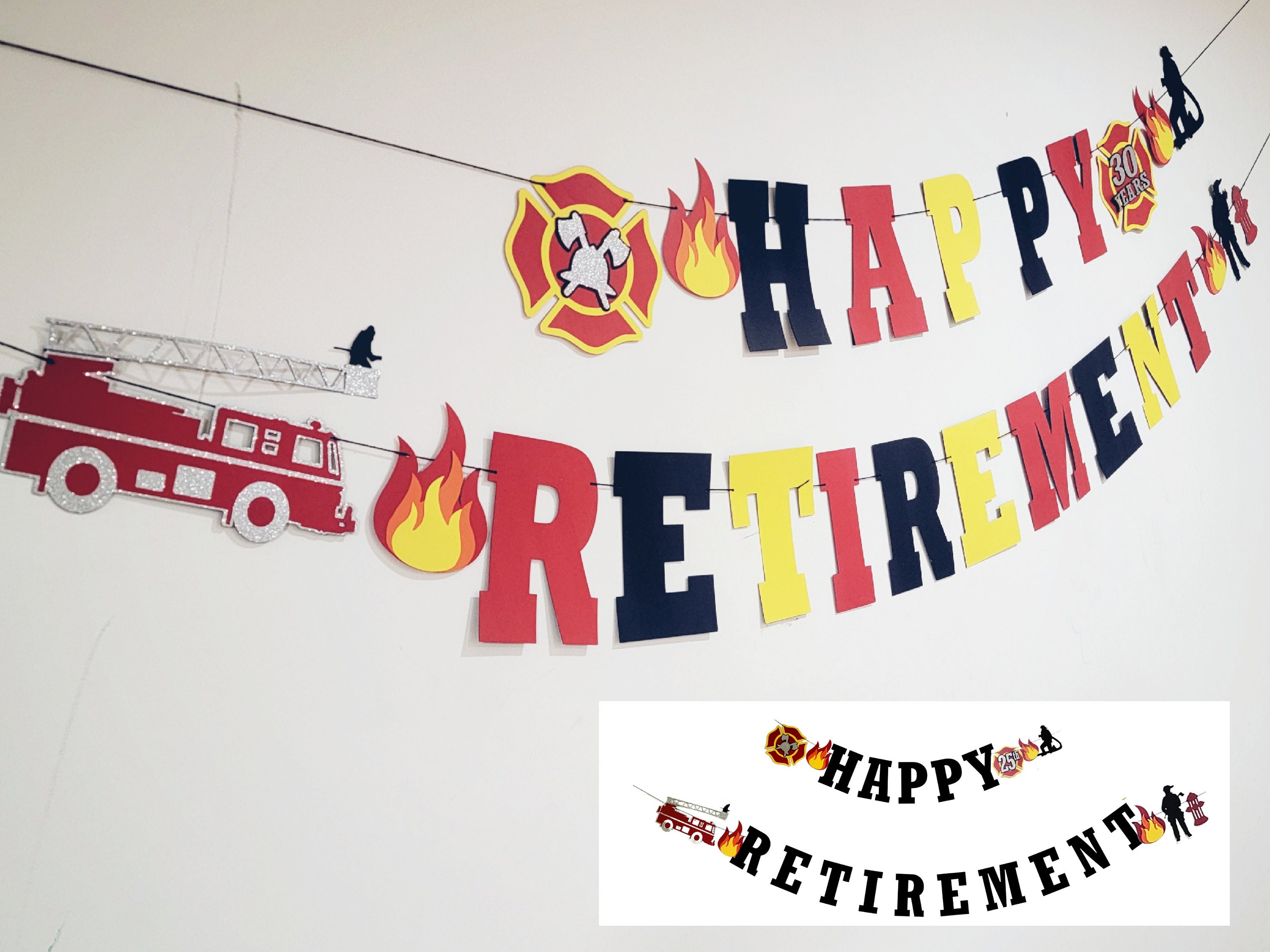 Firefighter Retirement Party Large Banner, Custom Firemen Retirement ...