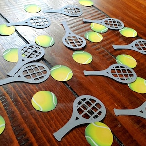 Tennis Ball and Racquet Confetti, Tennis Party Decor, Tennis Themed ...