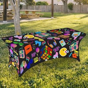 90s Party Tablecover Decoration | Back to the 90s | Reusable Throwback ...