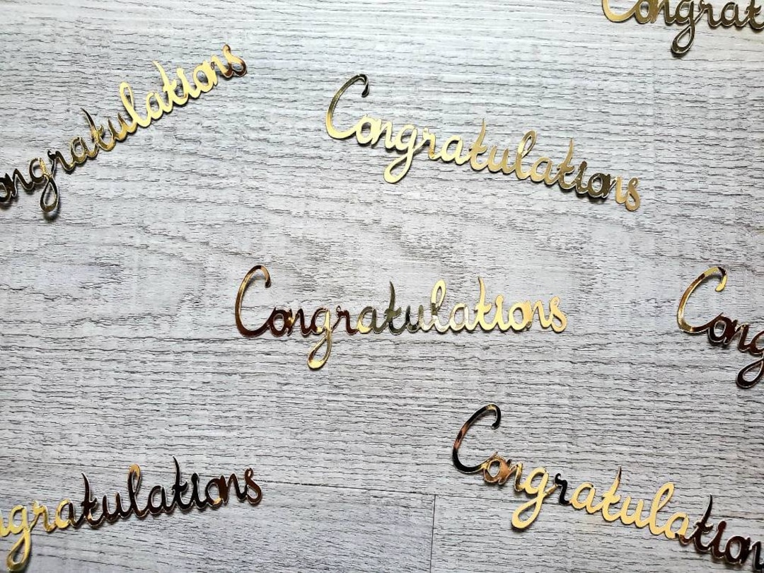 Gold Congratulations Confetti, Party Table Decoration (50 Pieces) - Etsy