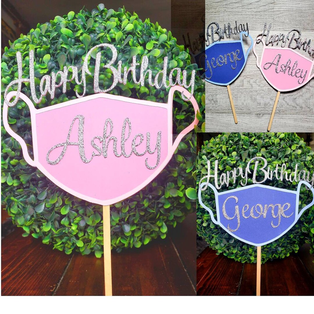 Face Mask Birthday Cake Topper, Personalized Mask Cake Topper, Birthday ...