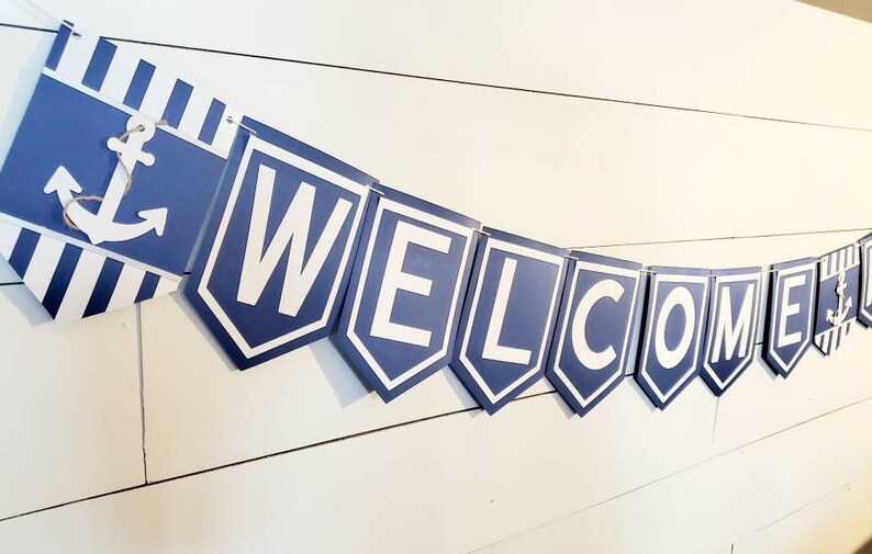 Navy Military Banner Welcome Home Nautical Banner Decoration | Etsy
