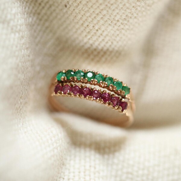Ruby Emerald Ring - Etsy