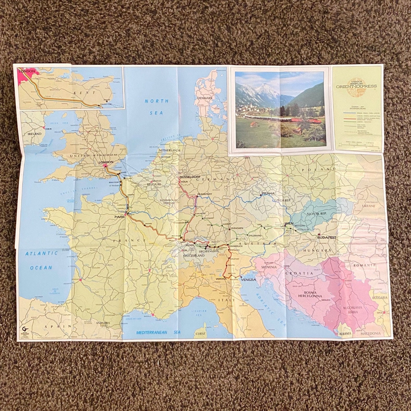 1990s Vintage Orient Express Foldable Map of the Journey - Etsy