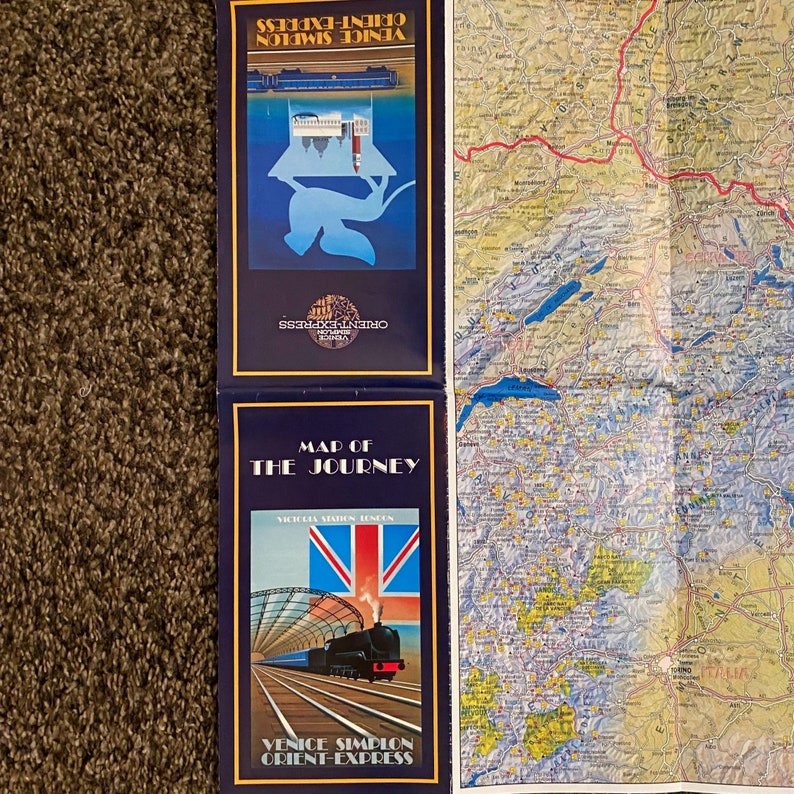1990s Vintage Orient Express Foldable Map of the Journey - Etsy