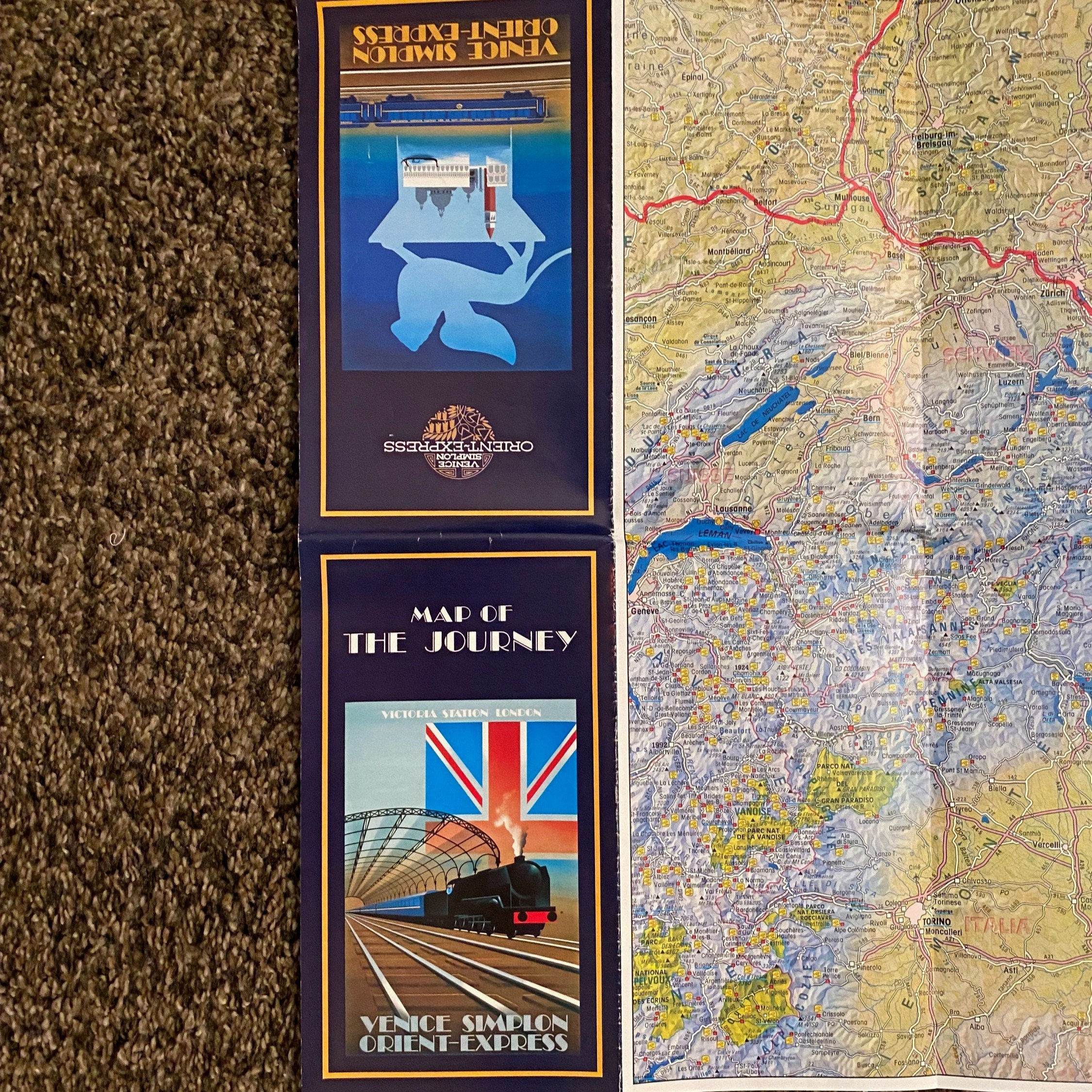 1990s Vintage Orient Express Foldable Map of the Journey - Etsy