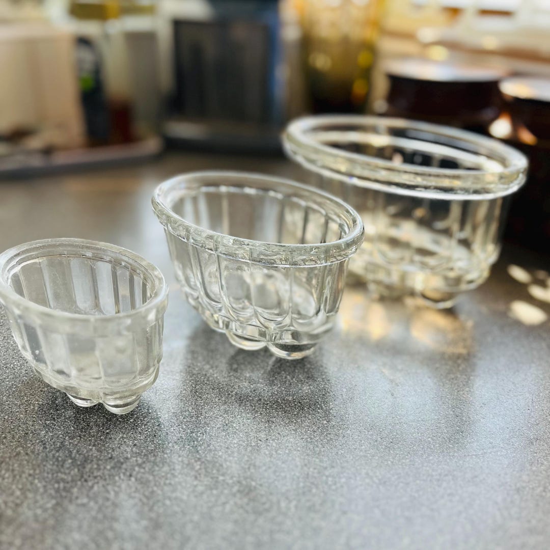 Vintage Glass Jelly Moulds - Set of 3 - Etsy
