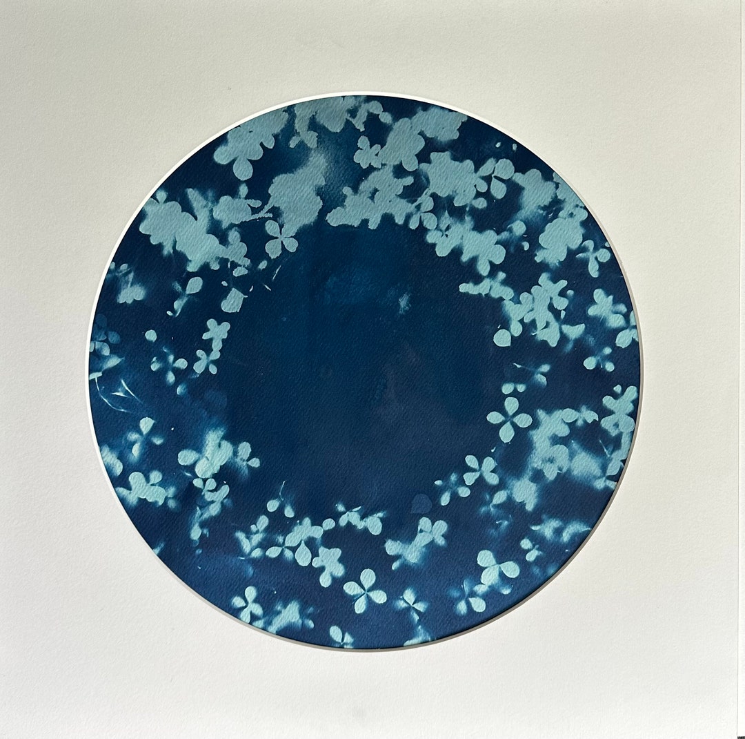Cyanotype Circle of Petals - Etsy