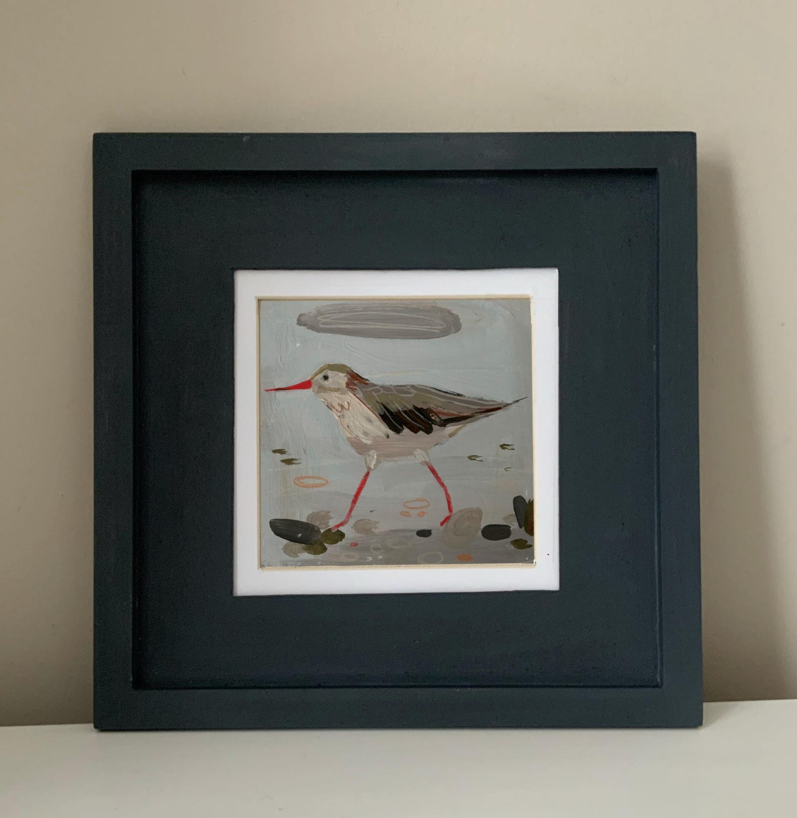 Original Sand Piper Painting – Mixed Media on Board | Handmade Rustic ...
