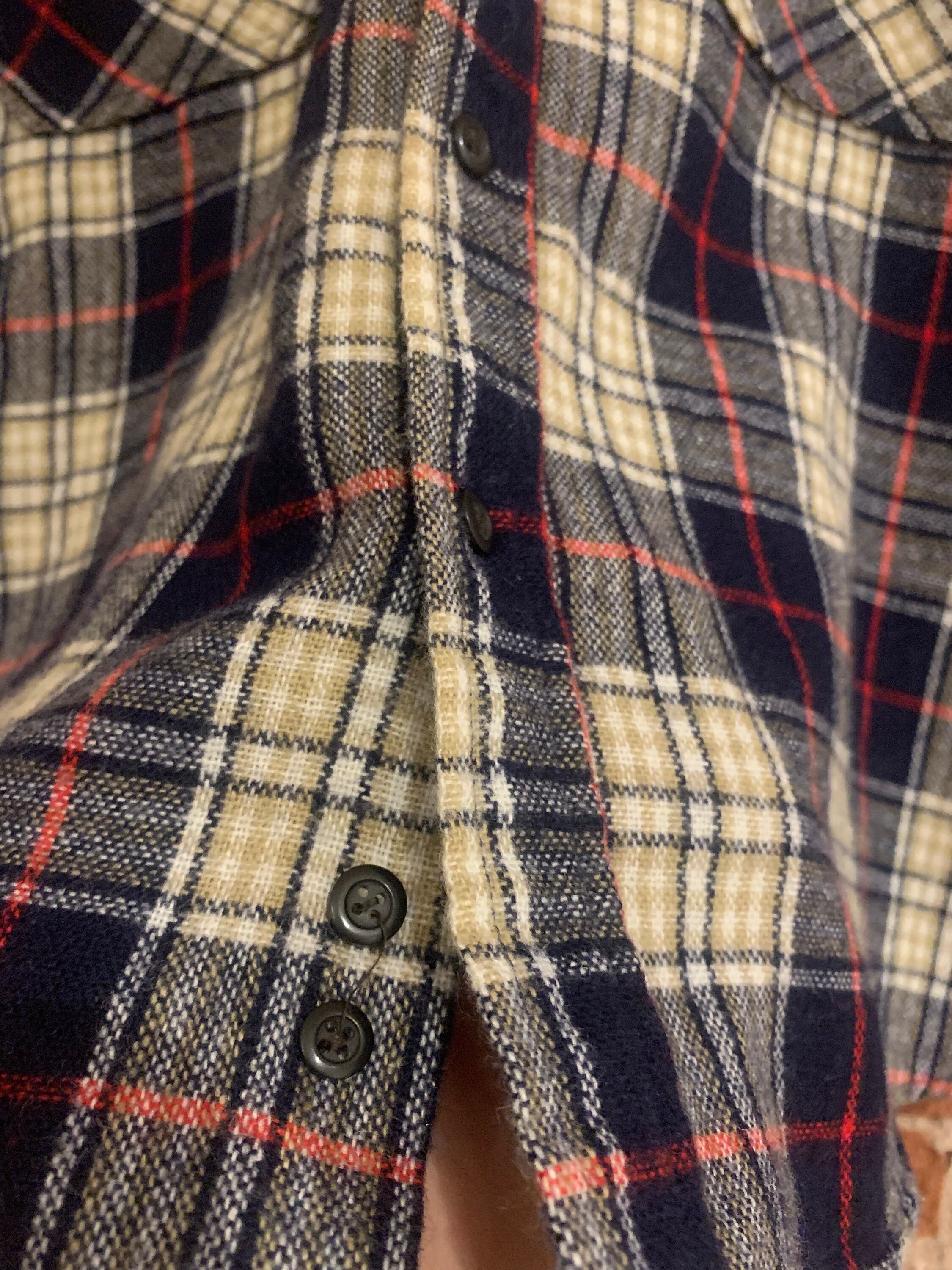 Vintage "sears & Roebuck Blue Flannel" Shirt Button Down Oxford Red ...