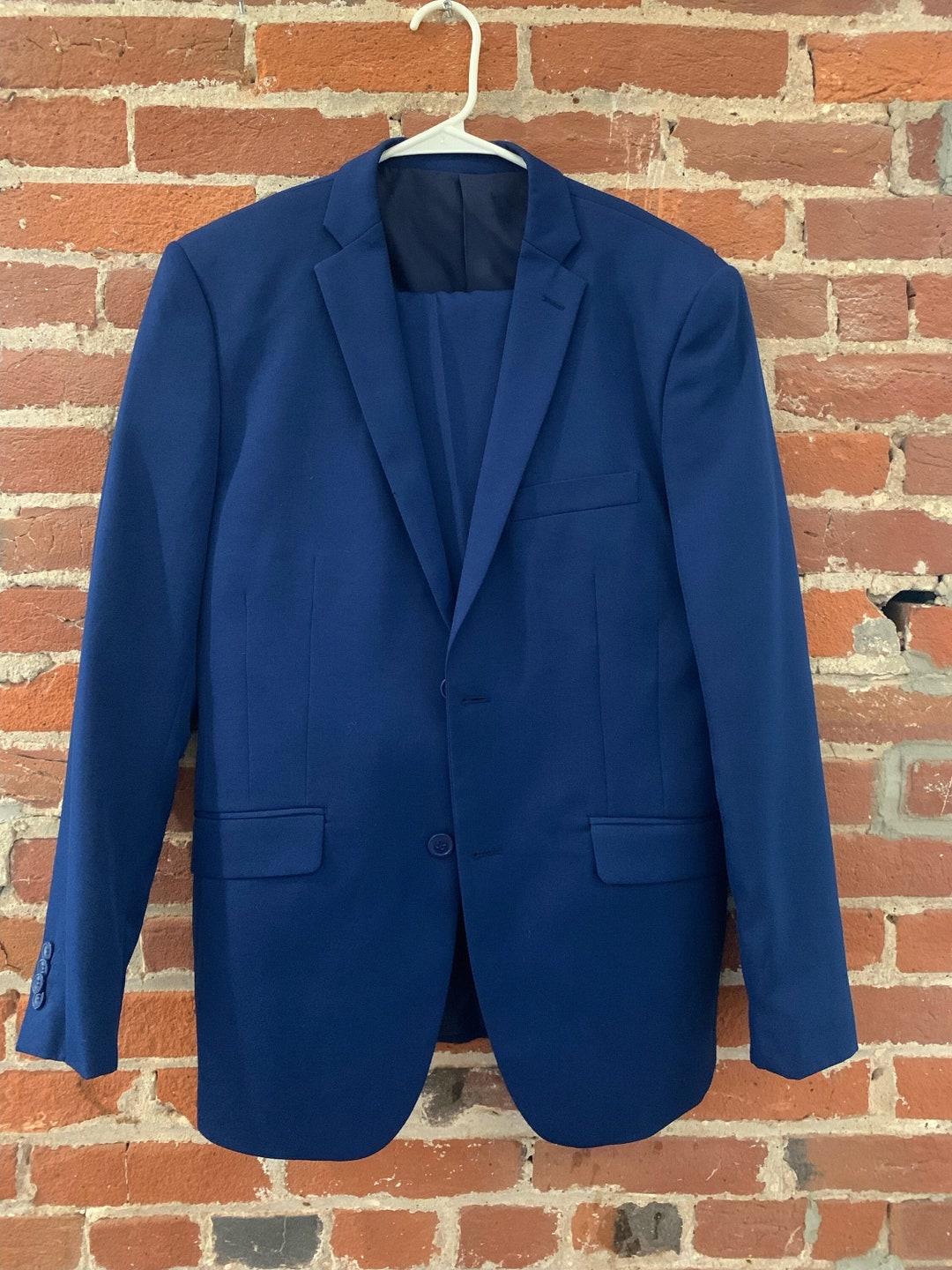 Vintage "monochromatic Blue Men's Suit" 2-piece Tailored Pleated Pants ...