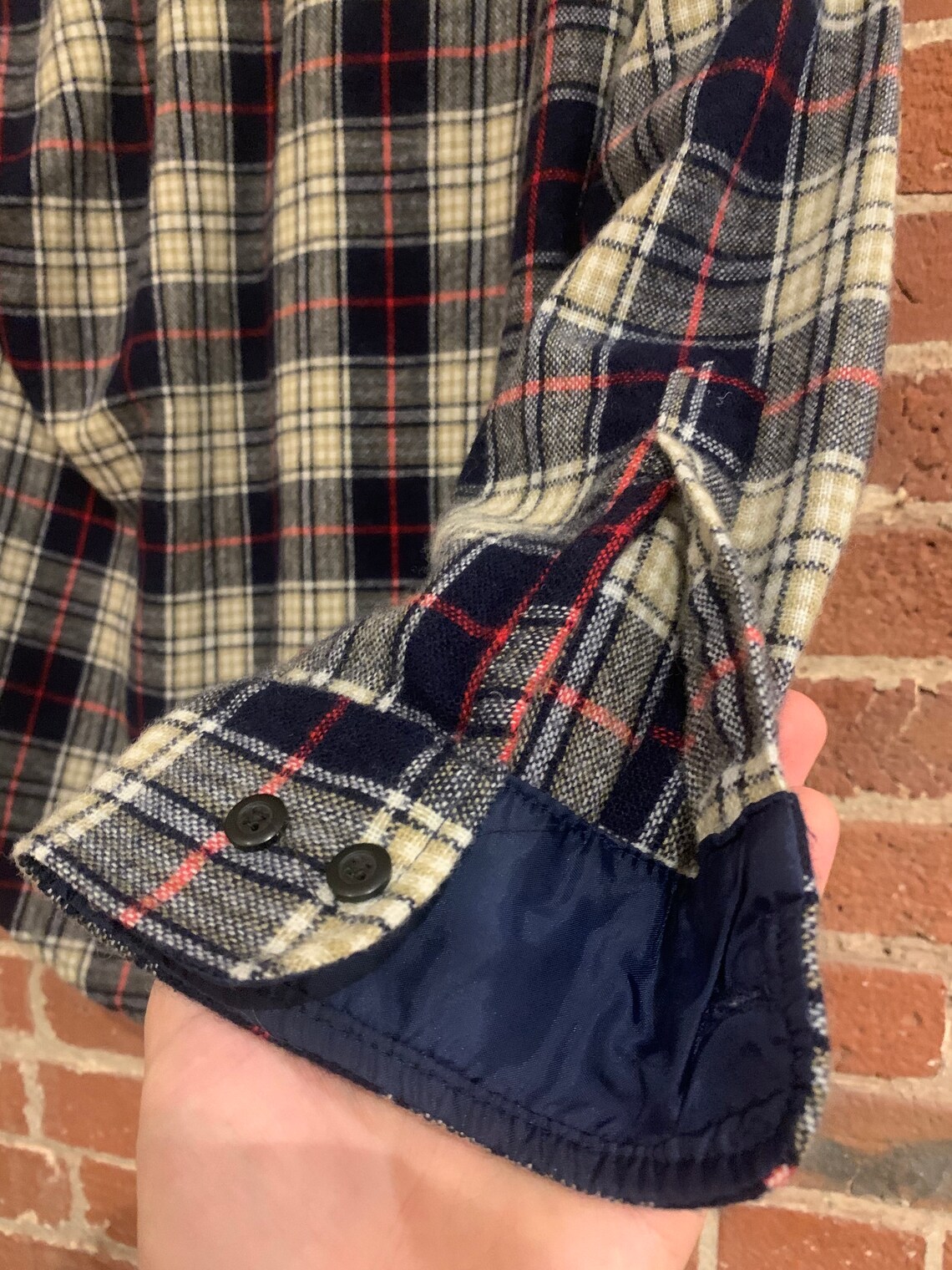 Vintage "sears & Roebuck Blue Flannel" Shirt Button Down Oxford Red ...