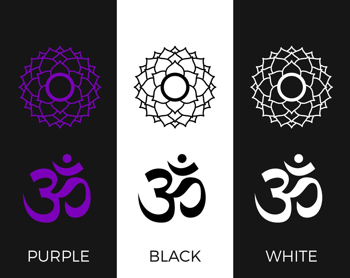 Crown Eye Chakra SVG Sahasrara Symbol & Sanskrit in Purple | Etsy