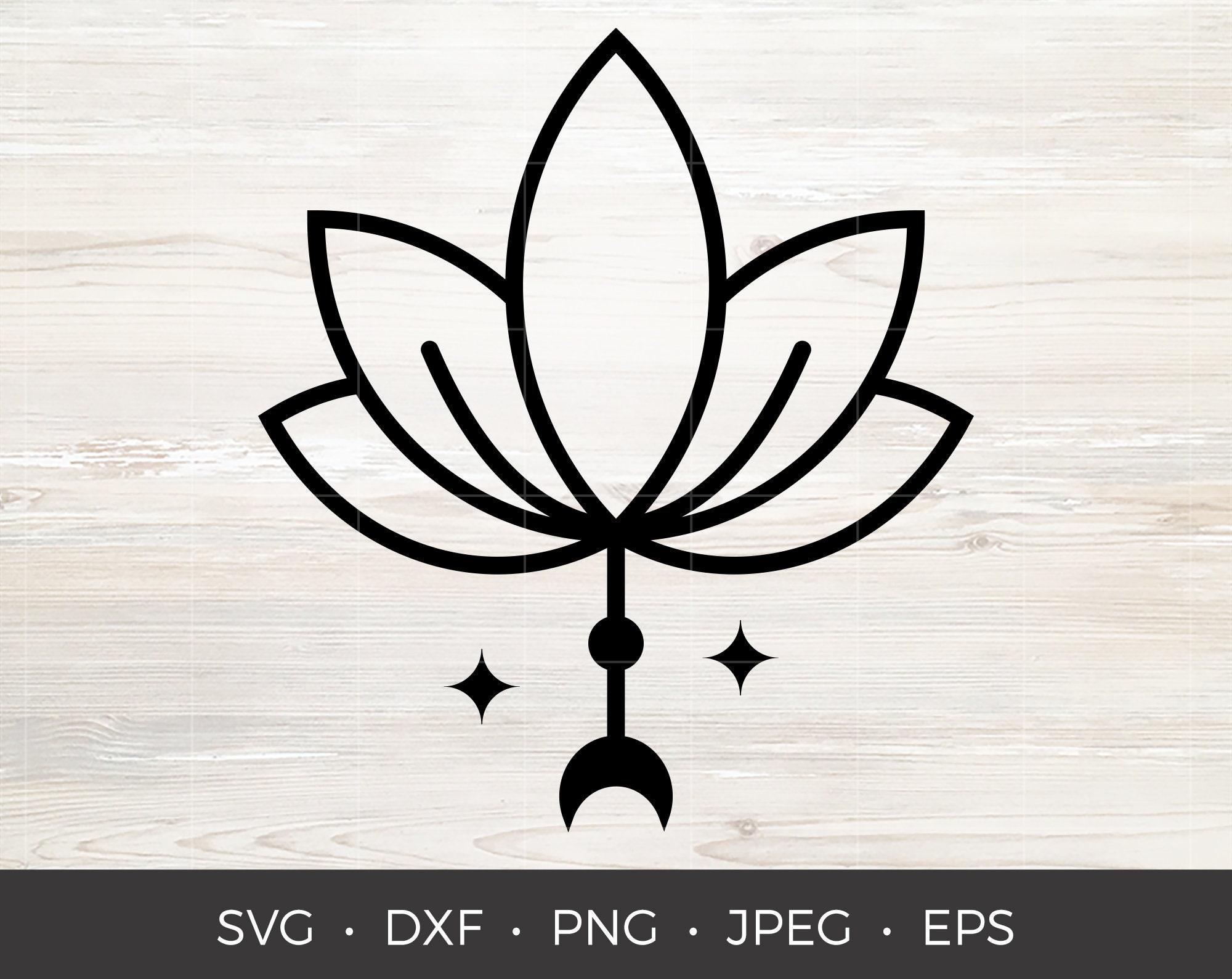 Lotus Moon Jewel SVG: Lunar Gradient Cutting File (digital Download) - Etsy