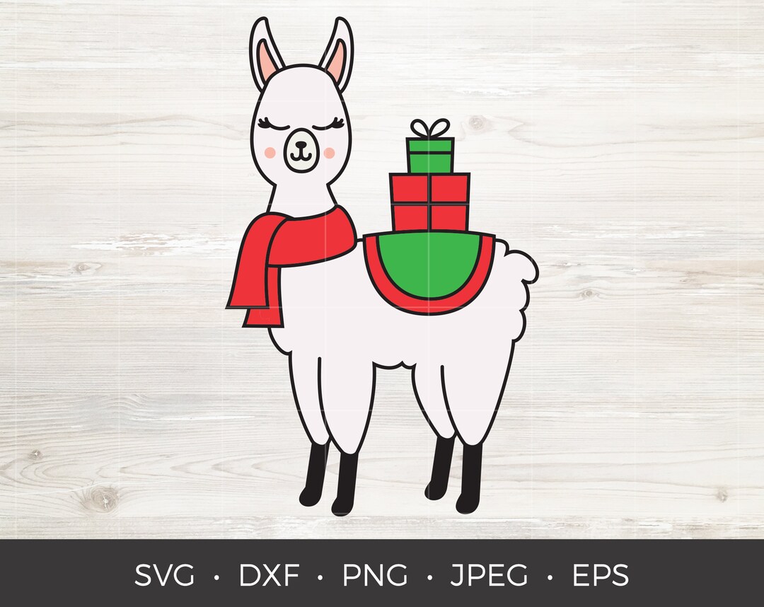 Christmas Llama Cutting File SVG | Clip Art | Holiday Llama With ...