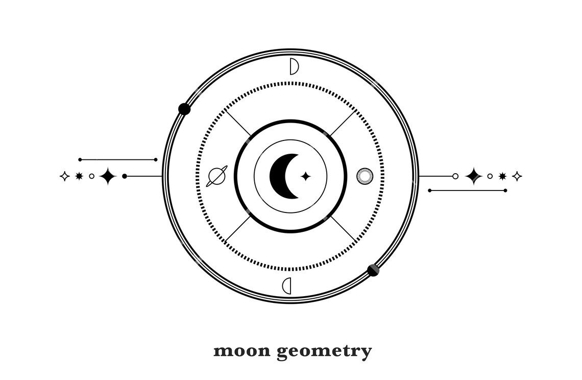 Moon Illustrations Vector Graphics Instant Digital - Etsy